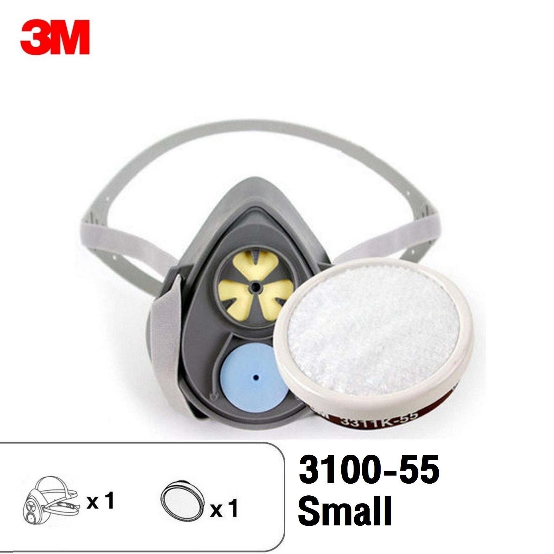 3เอ็ม หน้ากาก รุ่น 3100 3200-55 Medium 3M Set พร้อมตลับ 3311K/J-55 Mask ...