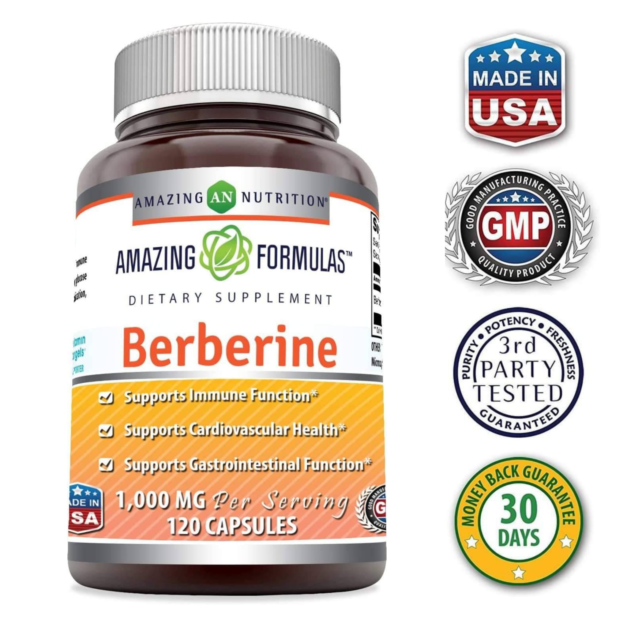 Berberine 500mg, 120 Capsules by Amazing Formulus | Lazada.co.th