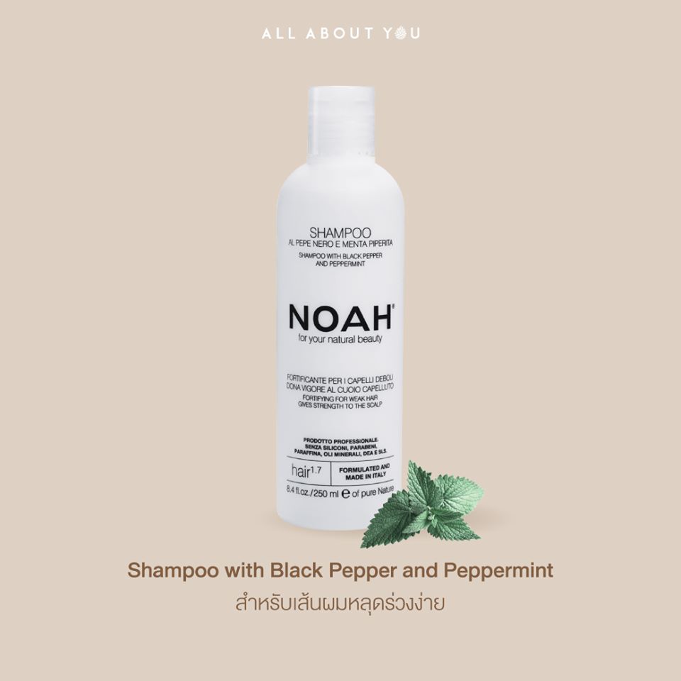 NOAH - Shampoo with black pepper and peppermint 250 ml | Lazada.co.th