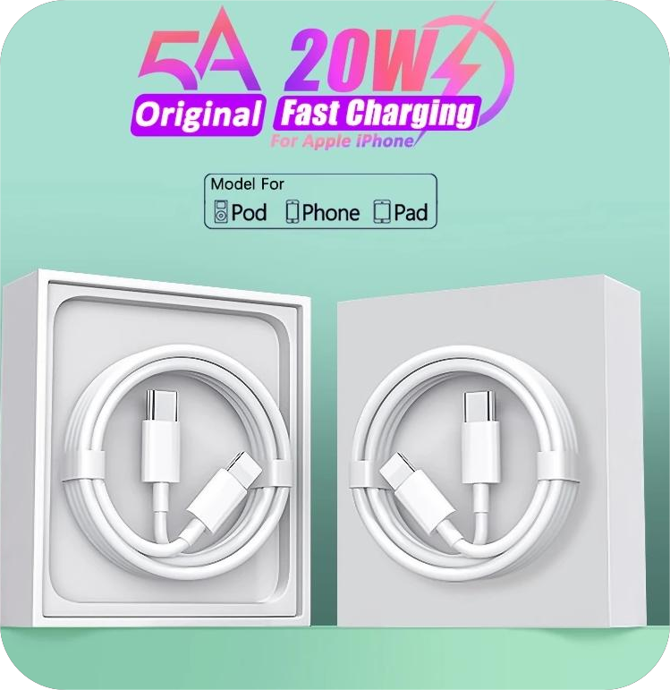 Original PD 20W USB C Cable For iPhone 14 13 12 11 14 Pro Max Fast ...