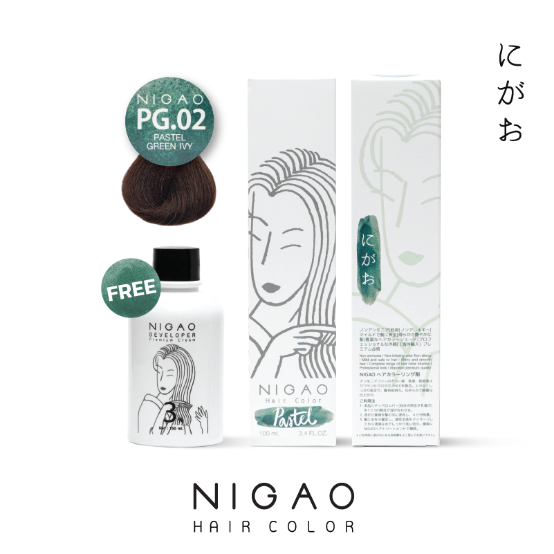 NIGAO Hair Color PG.02 (นิกาโอะ ครีมเปลี่ยนสีผม สีย้อมผม กรีน ไอวี่ ...