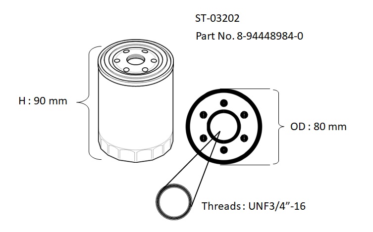 กรองน้ำมันเชื้อเพลิง อีซูซุเล็ก 250/76, TFR, KBZ Part No. 8-94448984-0 ...
