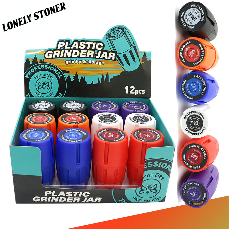 พลาสติกเนื้อดี หนา ที่บดสมุนไพร Portable Plastic Herb Grinder Stash Jar ...