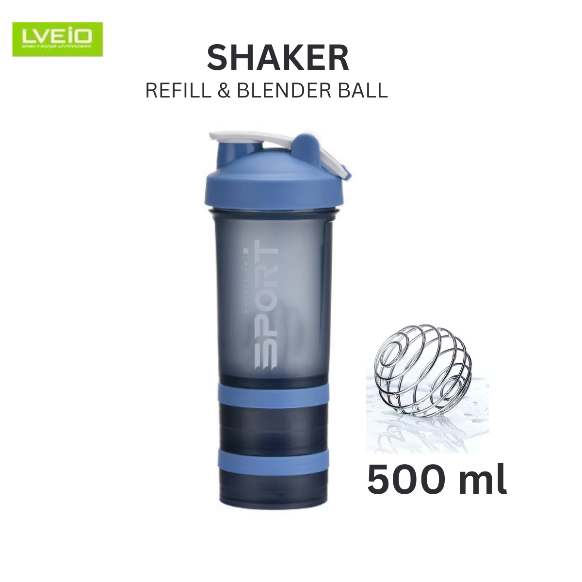 แก้วเชค โปรตีน กระบอกน้ำ กระบอกเชค เชคเวย์ Shaker พร้อมช่องใส่วิตามิน 2 ...