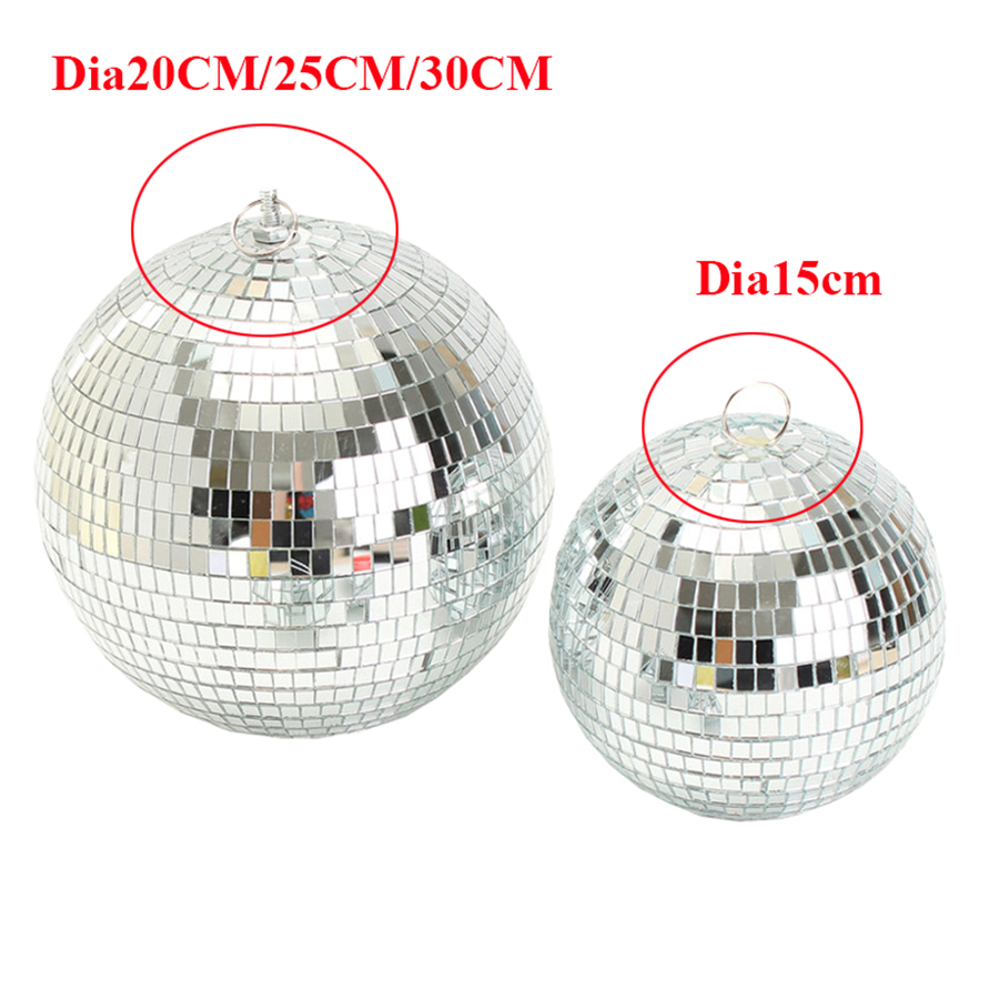 Thrisdar Dia25CM 30CM Sliver Rotating Glass Disco Mirror Ball With ...
