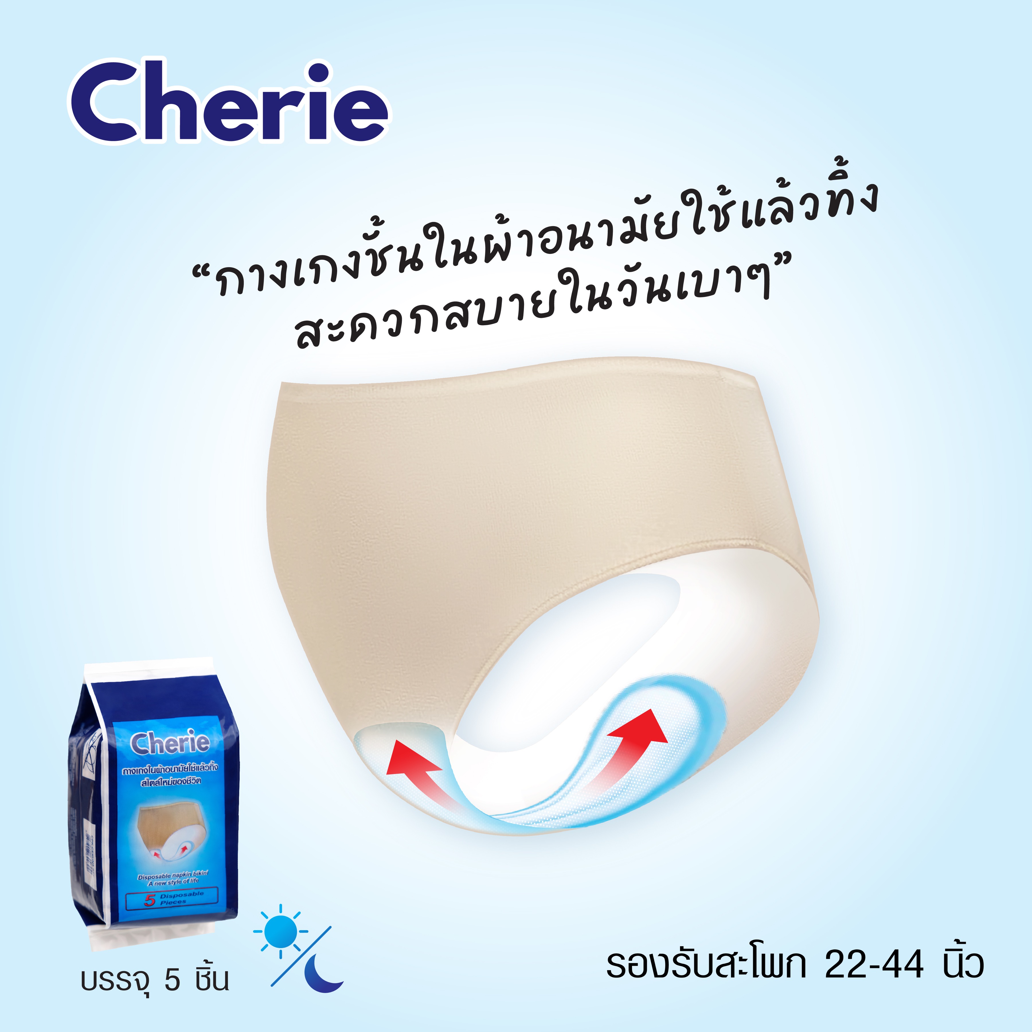 Cherie กางเกงใน กางเกงในอนามัย ผ้าอนามัย กางเกงในใช้แล้วทิ้ง สะดวก สบาย วันประจำเดือน วันเดินทาง ...