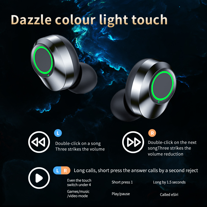 TWS True Wireless Headphone Touch Earbuds Stereo Sports Waterproof ...