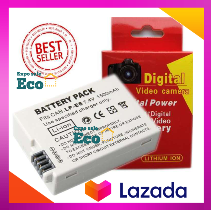 Eco แบตเตอรี่กล้อง cannon LP-E8 1500 mAh กล้องดิจิตอล Camera Battery ...