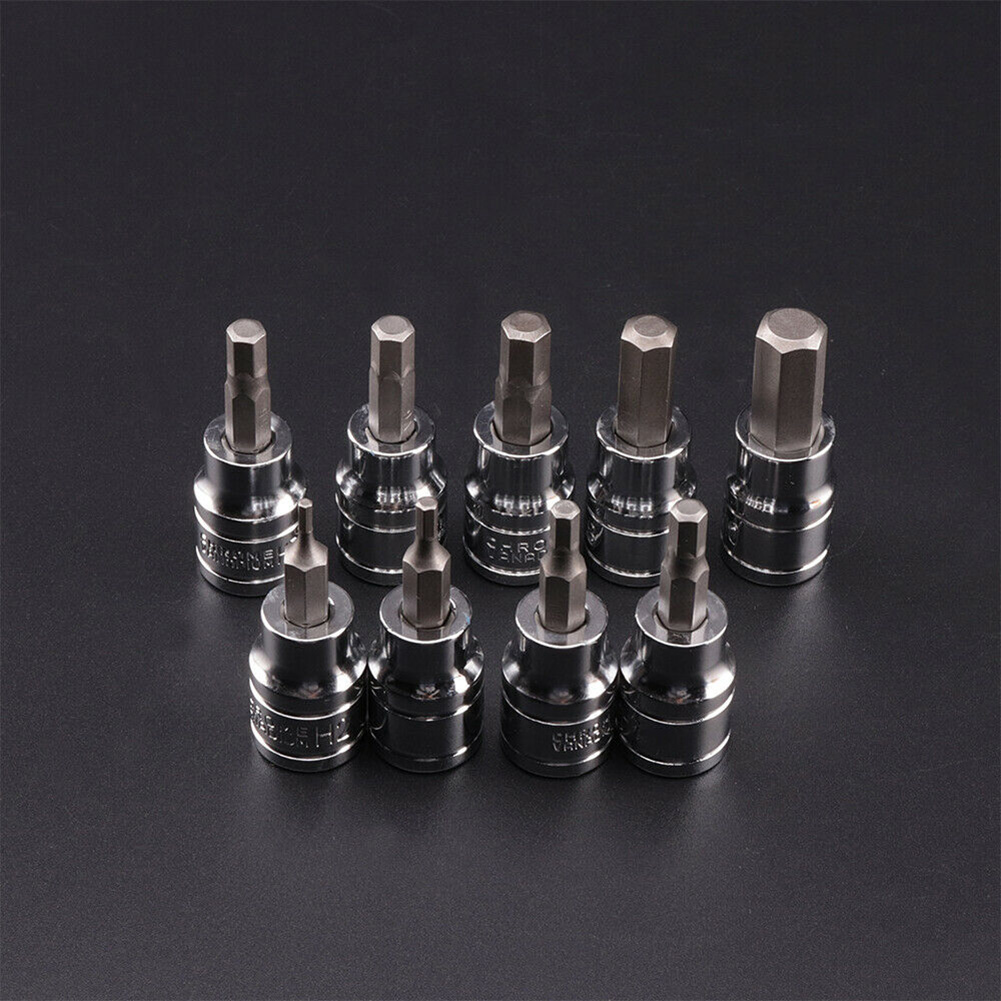 9pc Set Hex Allen Key Bit Socket Set 3/8 Drive 2mm To 10mm Workshop ...