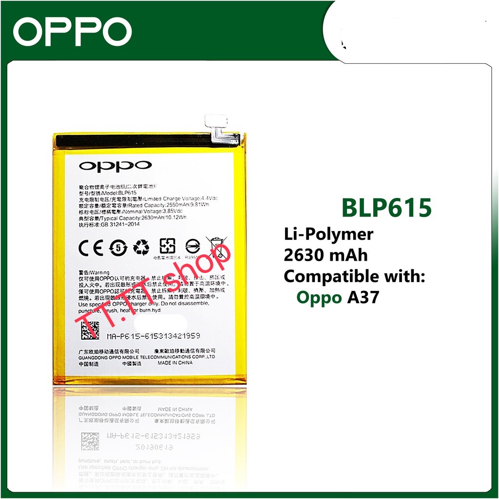 แบตเตอรี่ Oppo A37 / A37F BLP615 2630mAh ประกัน 3 เดือน | Lazada.co.th