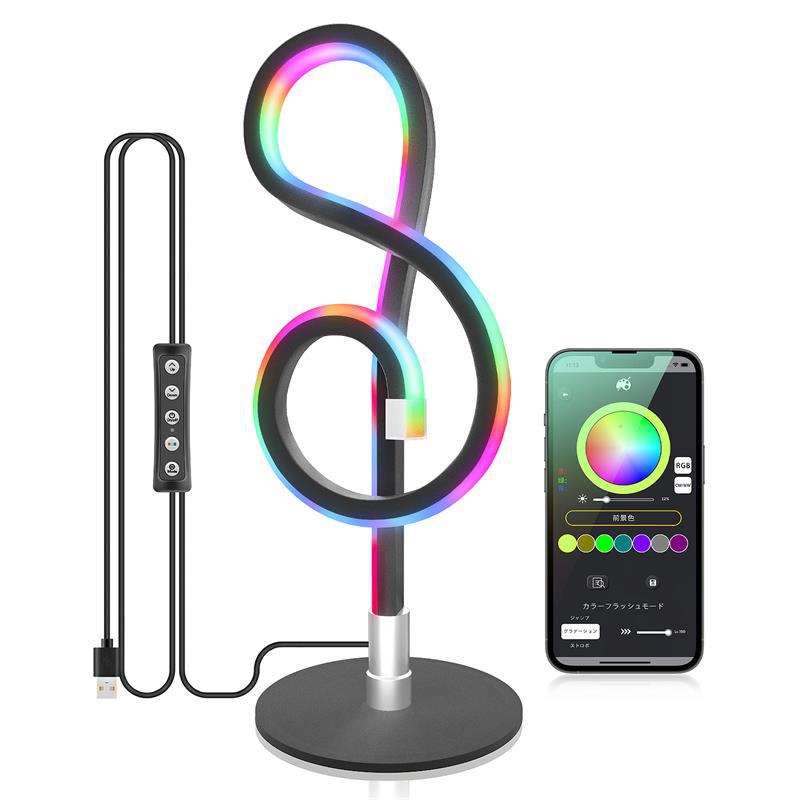Smart RGB Musical Note Desktop Night Light เปลี่ยนสีบรรยากาศโคมไฟตั้ง ...