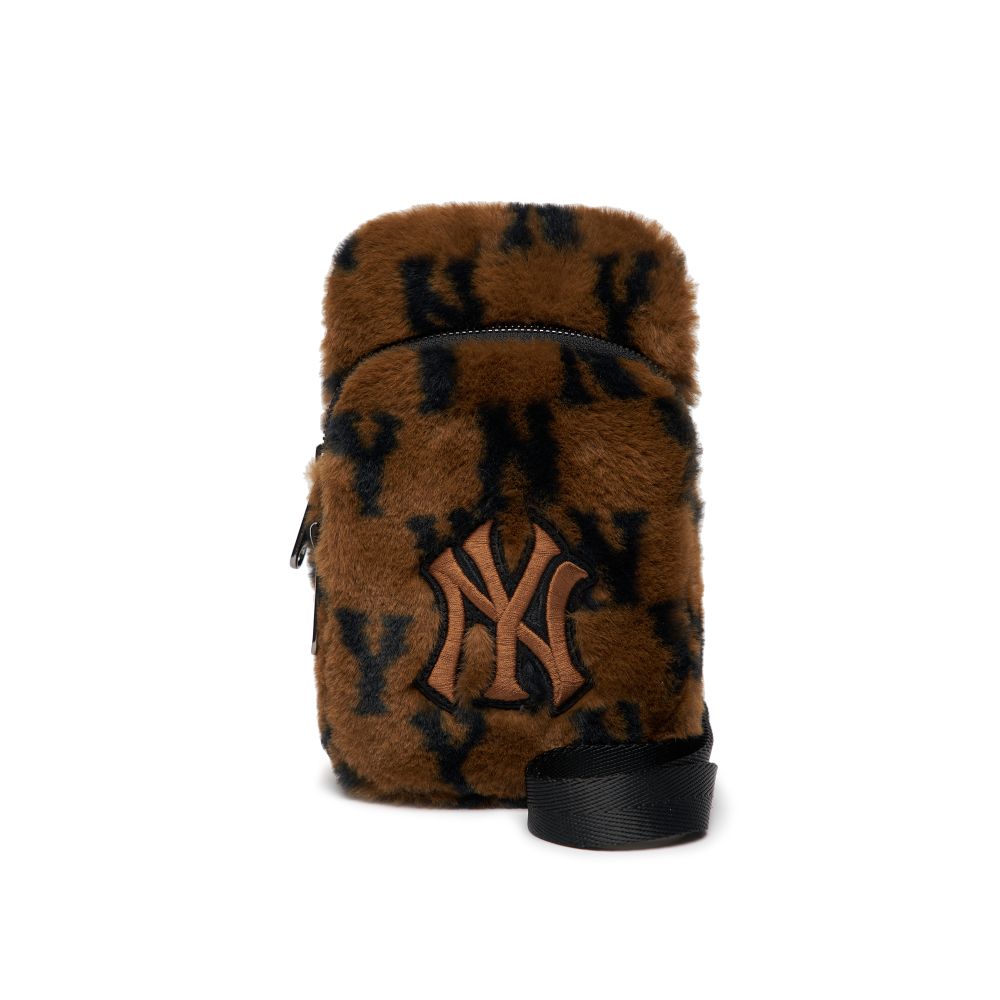 MLB กระเป๋าสะพาย FUR MONOGRAM CROSSBODY BAG 3ACRH0216 50BRS BROWN NEW ...
