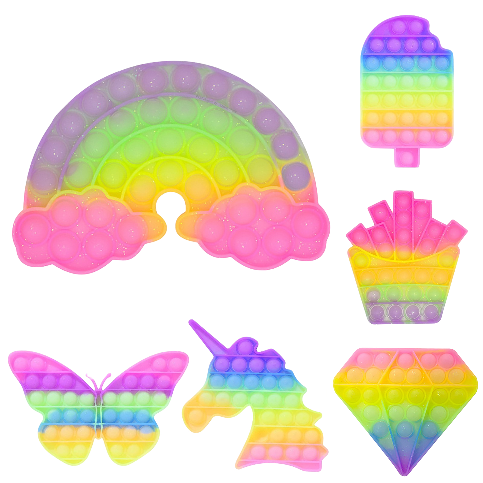 Pink Cloud Rainbow Pop Bubbles Fidget Toy Its Anti Stress Relief Toy ...