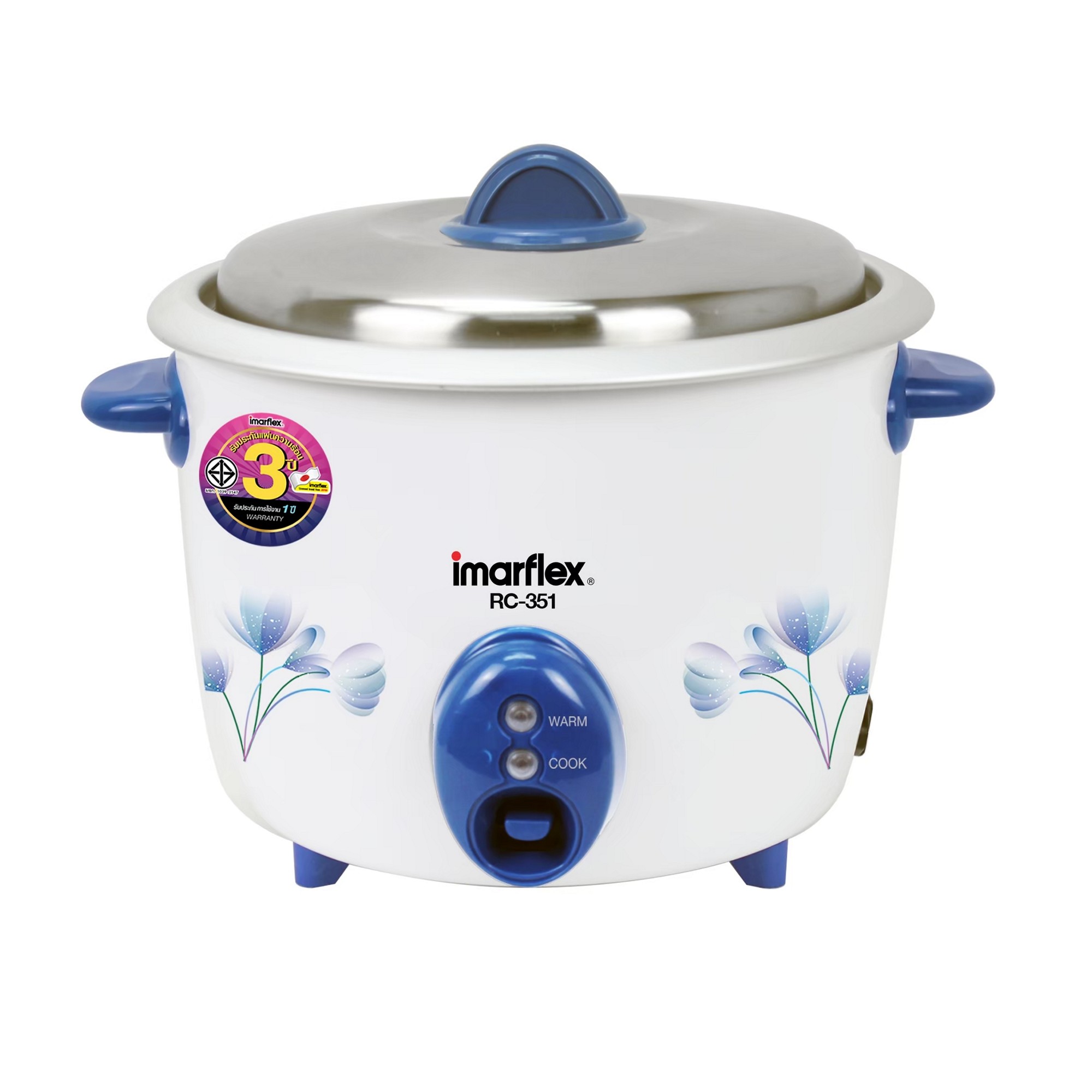 Imarflex หม้อหุงข้าวไฟฟ้าไม่เคลือบเทปล่อน 1 L. รุ่น RC-351 - อิมาร์เฟล็กซ์ - ThaiPick