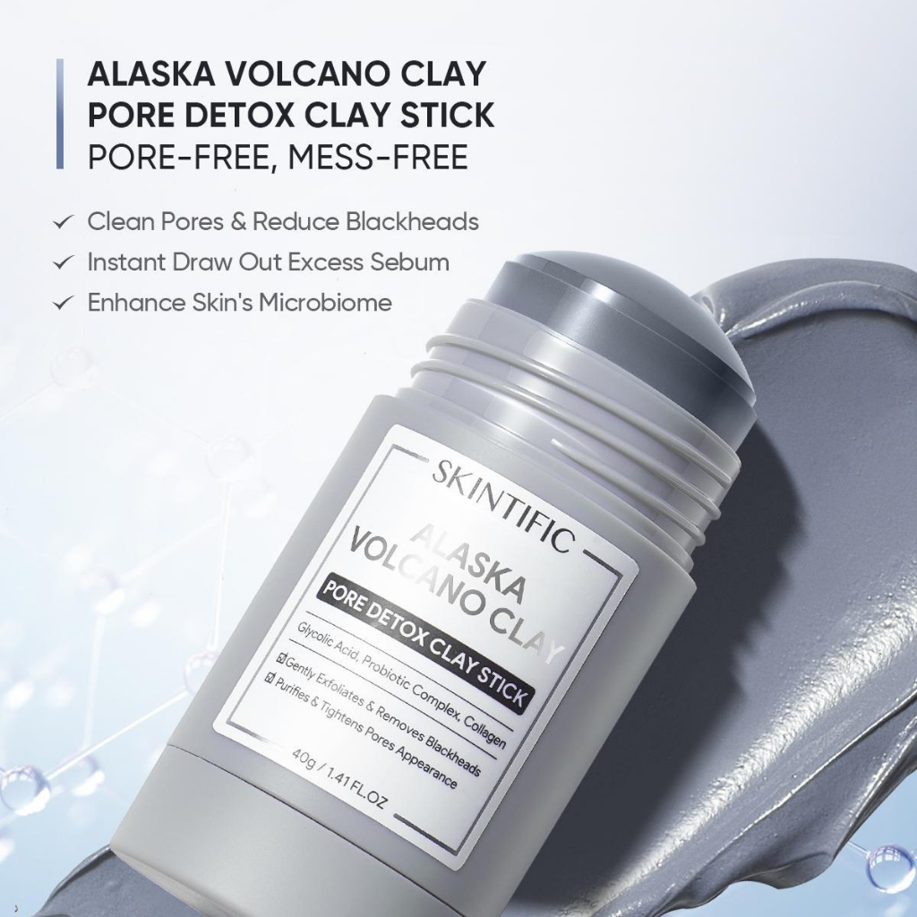 SKINTIFIC Alaska Volcano Clay Deep Pores Cleansing Clay Mask Stick 40g ...