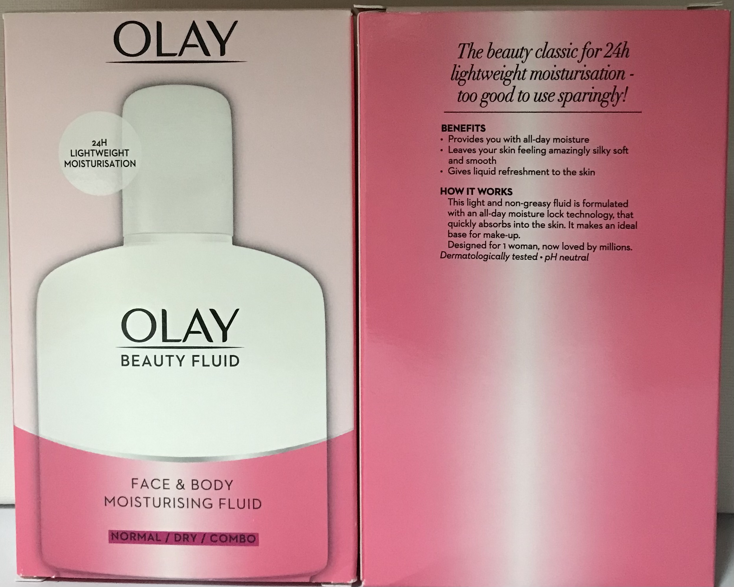 Olay beauty fluid moisturiser face body 200ml โอเลย์ บิวตี้ฟลูอิด ...