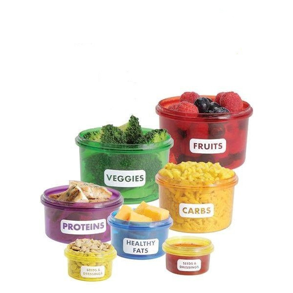 7pcs/set Perfect Portions Lunch Cute Box Tableware Control Containers ...