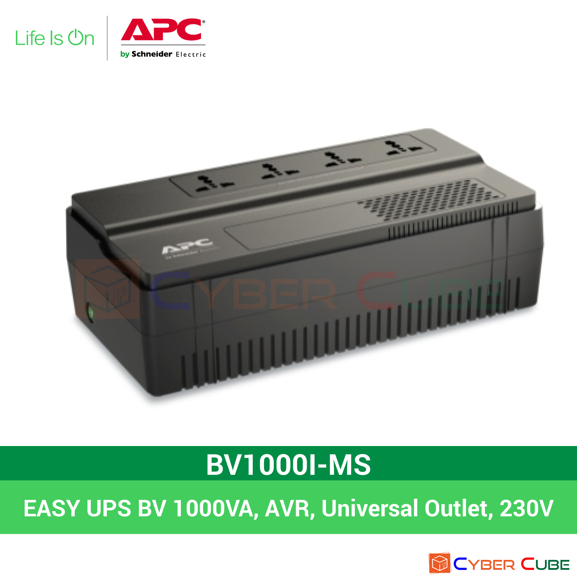 APC รุ่น ( BV1000I-MS ) EASY UPS BV 1000VA, AVR, Universal Outlet, 230V ...