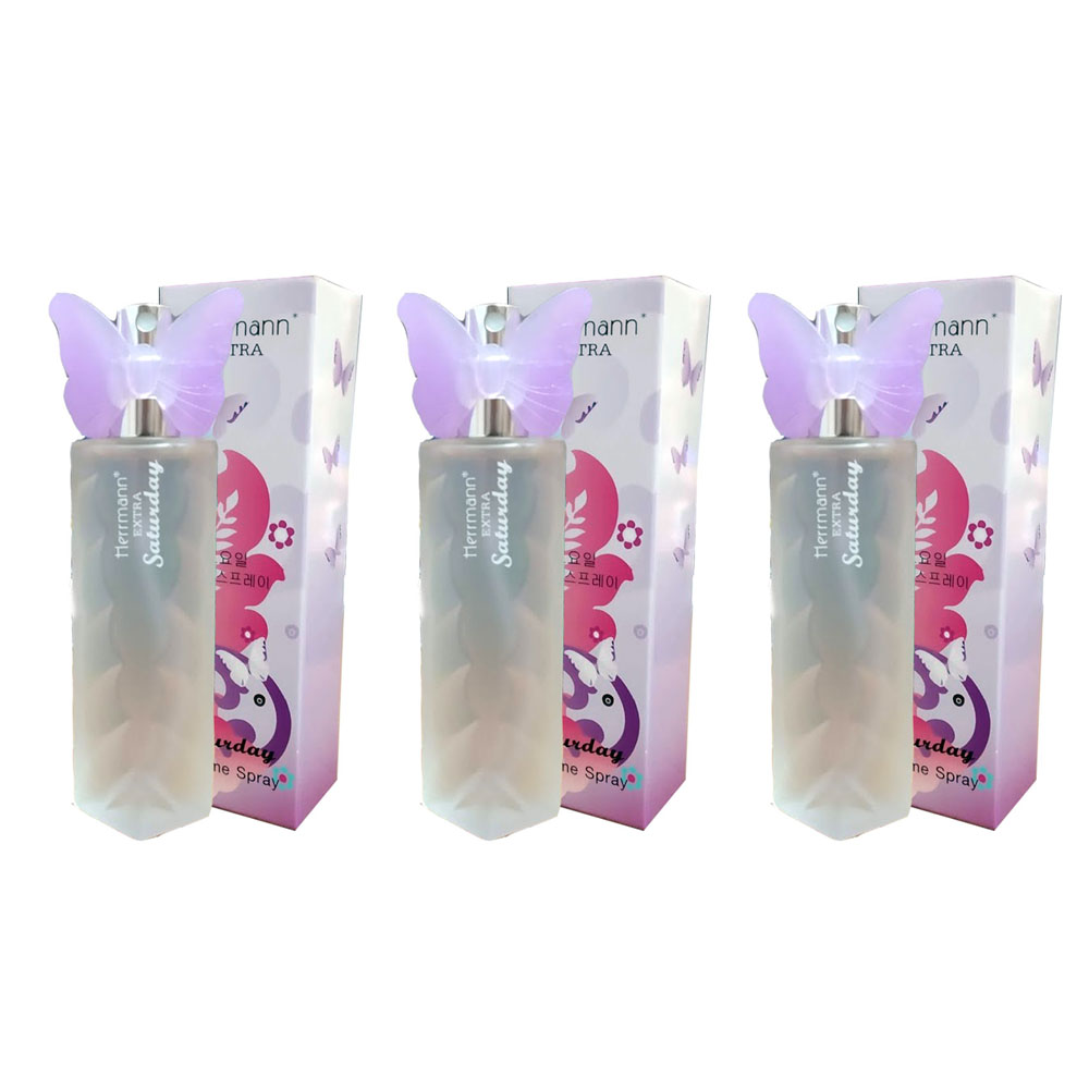 Herrmann Extra Saturday Perfume Spary(สีม่วง) 28 ml. 3 ชิ้น - TARA Shop ...