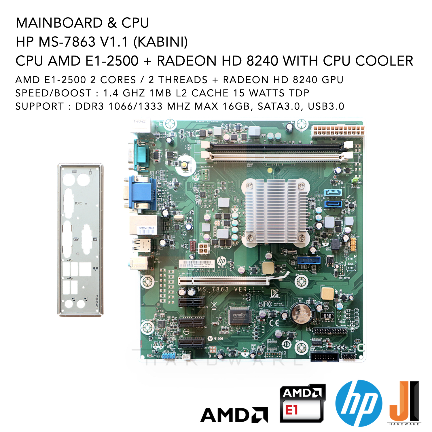 ชุดสุดคุ้ม Mainboard HP MS-7863 + AMD APU E1-2500 With Radeon HD 8240 1 ...