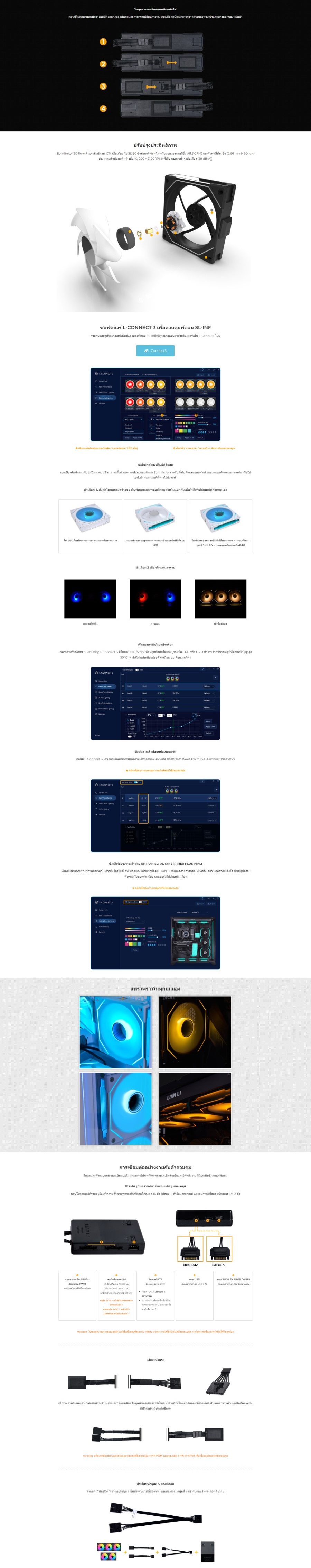 iHAVECPU FAN (พัดลม) LIAN LI UNI FAN SL-INFINITY 120 RGB WHITE PACK 3 ...