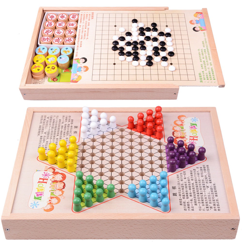 Flying chess children's checkers wooden multi-function game chess ...