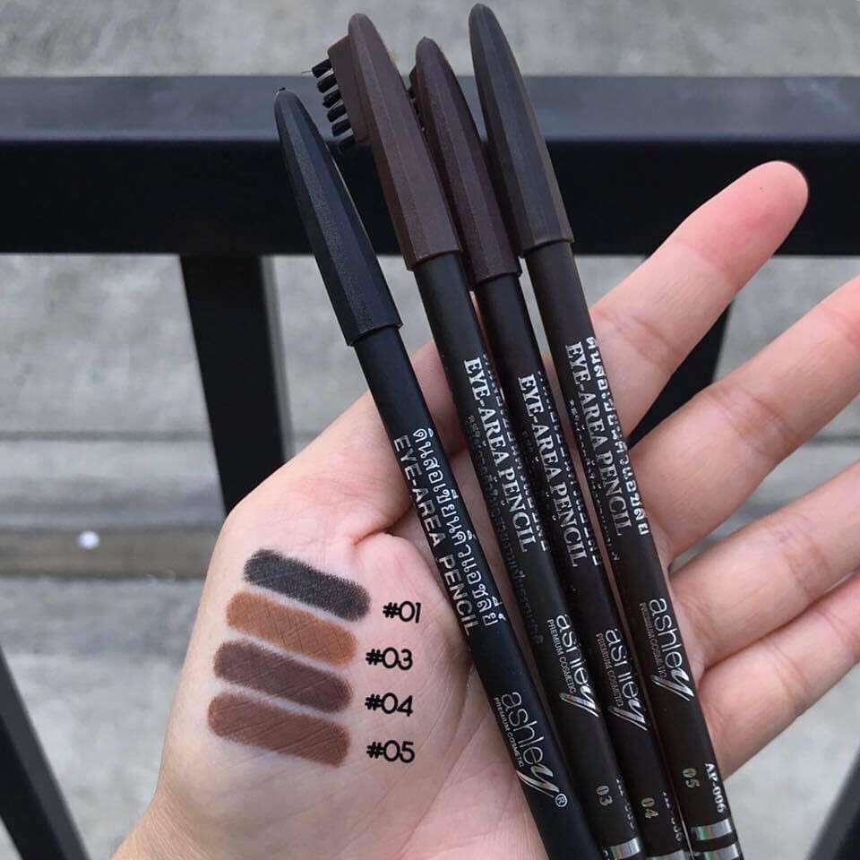 Ashley ดินสอเขียนคิ้วแอชลีย์ 12 แท่ง EYE-AREA PENCIL (เบอร์5-สีน้ำตาล ...