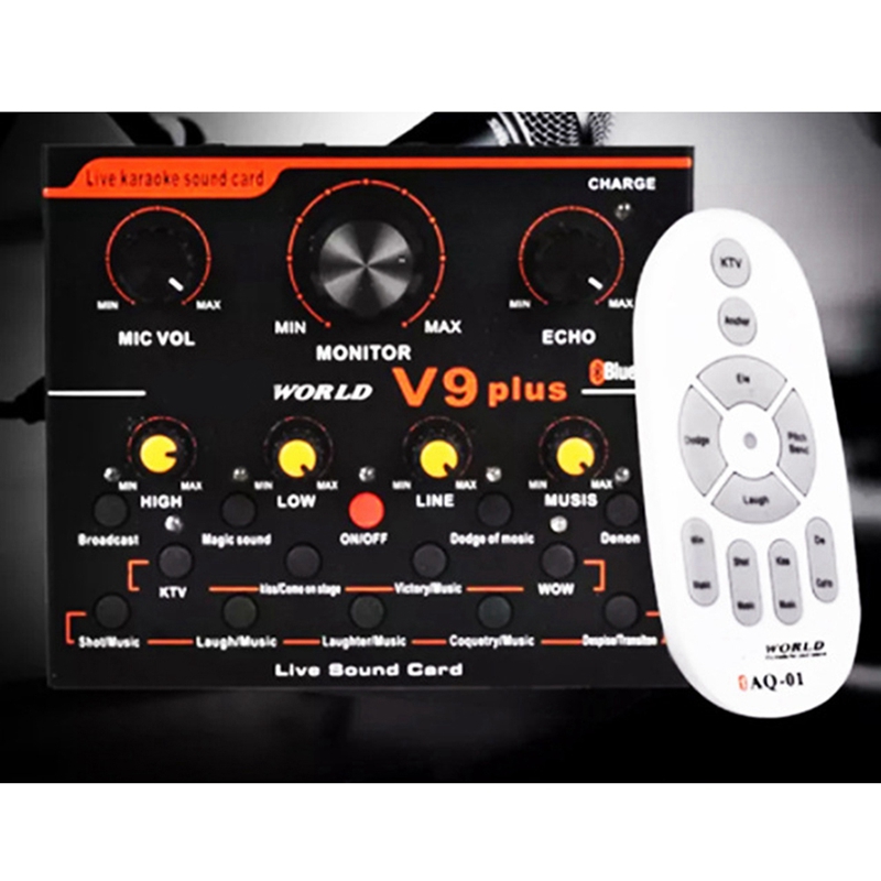 V9 Plus Professional Audio Mixer Audio USB External Sound Card Headset ...