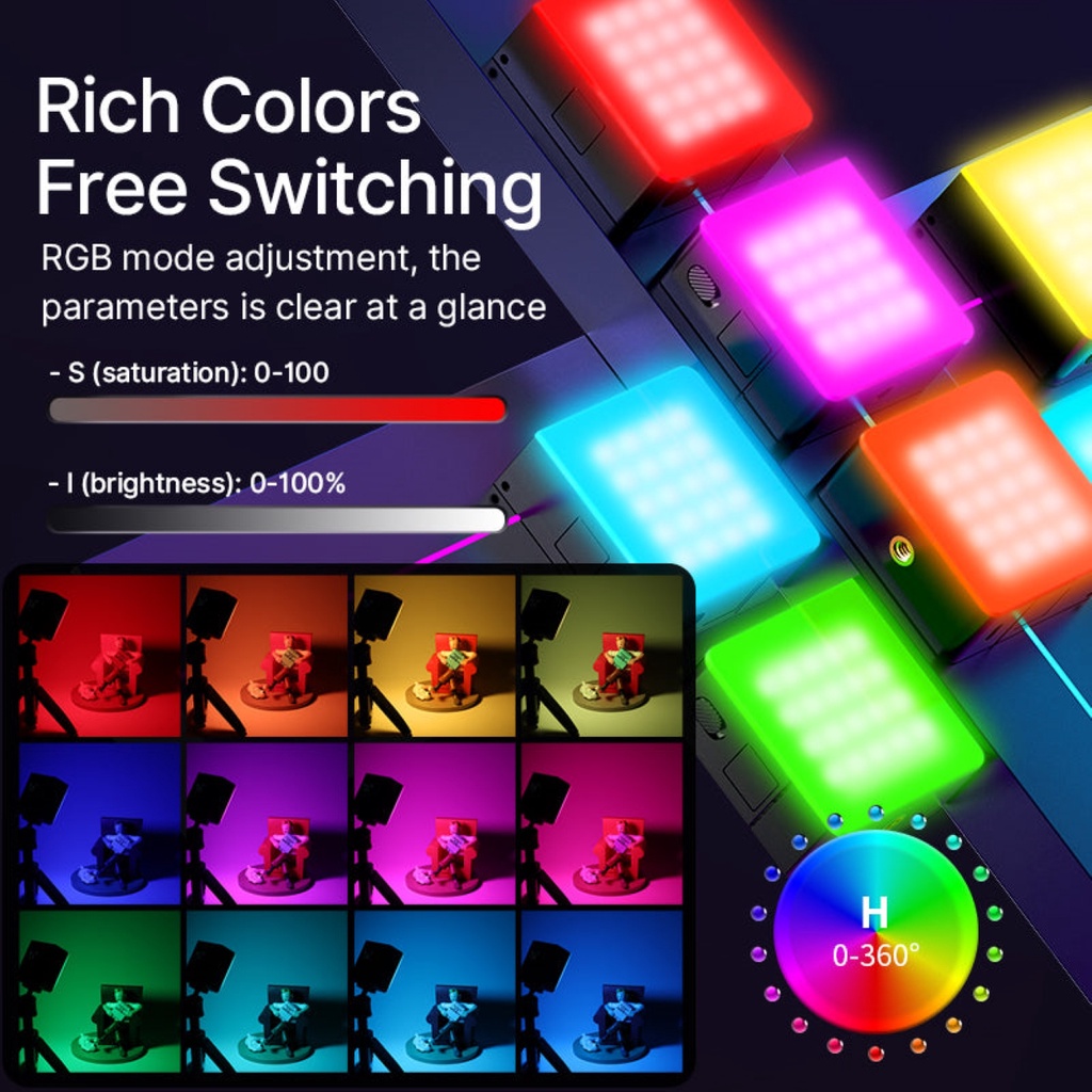 Ulanzi VL49 RGB Pro Rechargeable Mini RGB Light ไฟติดหัวกล้อง ปรับแสง ...