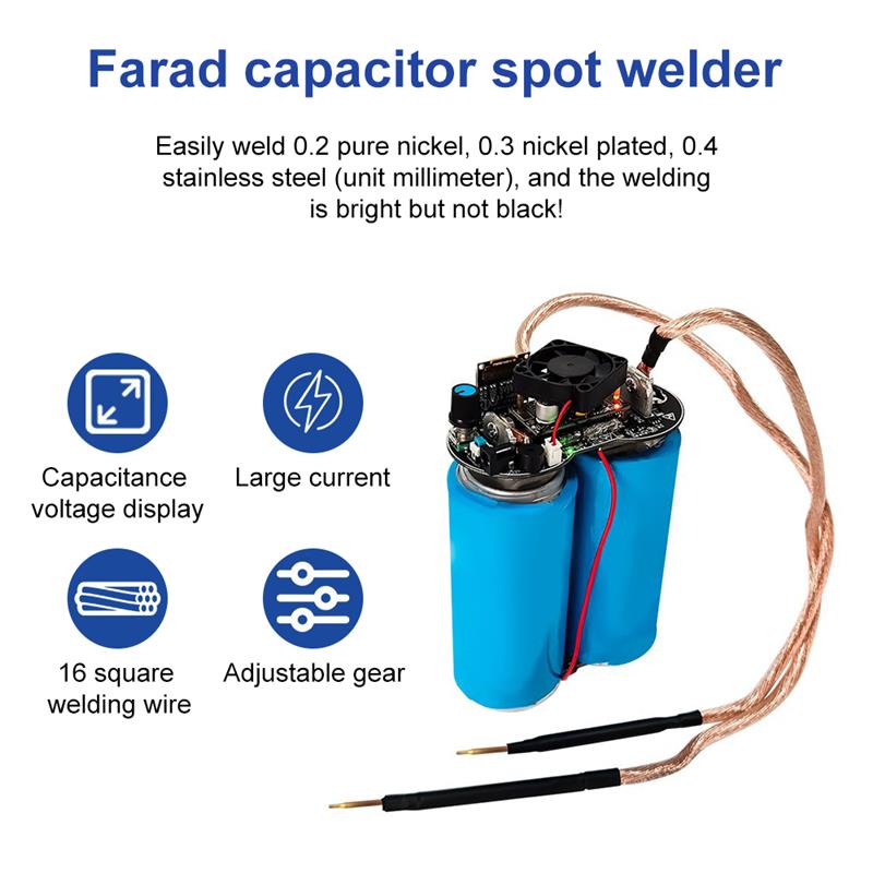 NEW 0.3mm Spot Welder Nickel Portable Spot Welder Farad Capacitor DIY ...