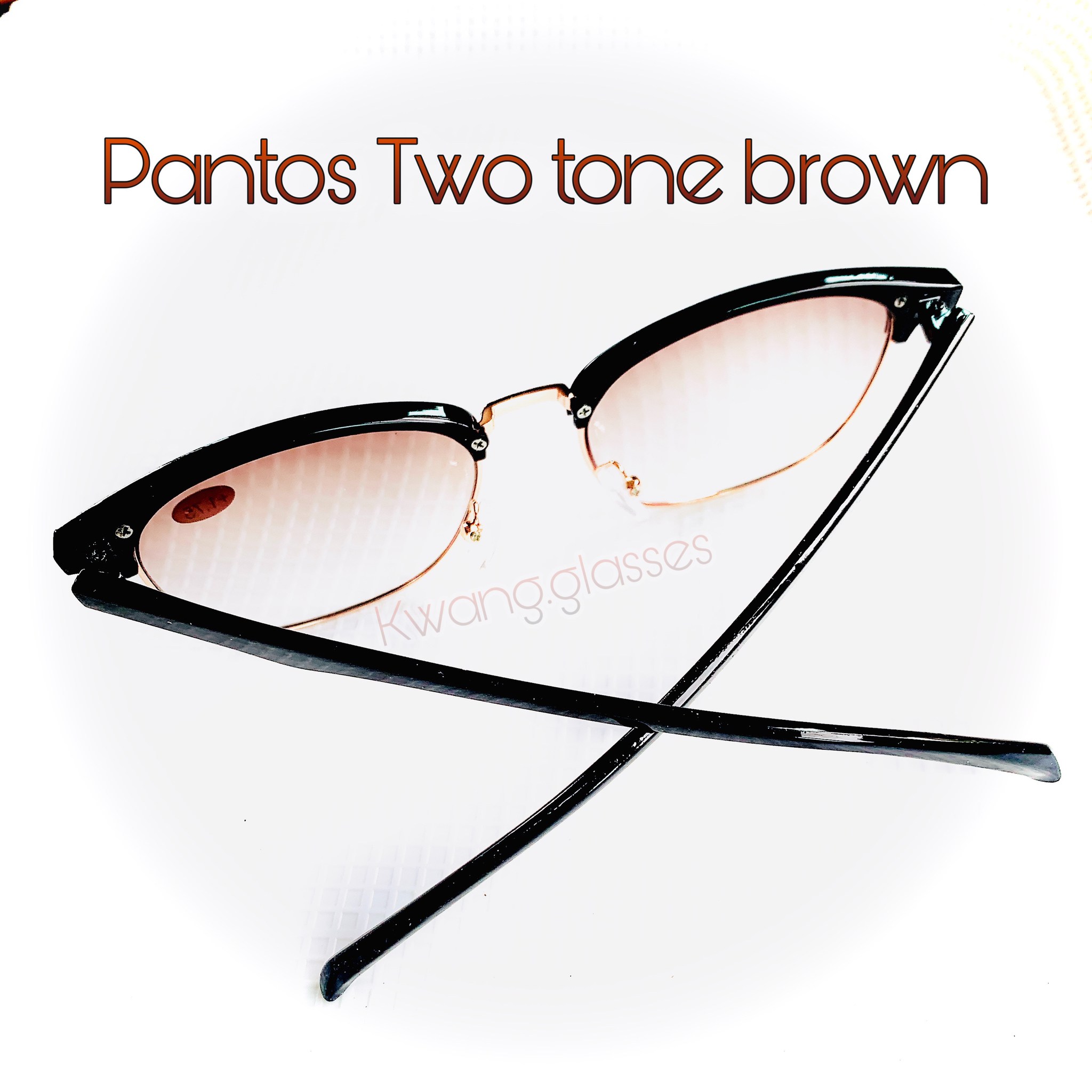 แว่นสายตายาว เลนส์สายตากันแดด ทรง Pantos Two tone brown มีตั้งแต่เลนส์ ...