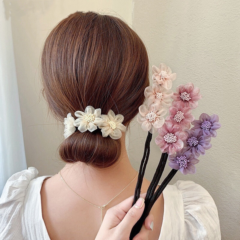 Korean New Style Hair Artifact Simple Retro Ball Hair Clip Flower