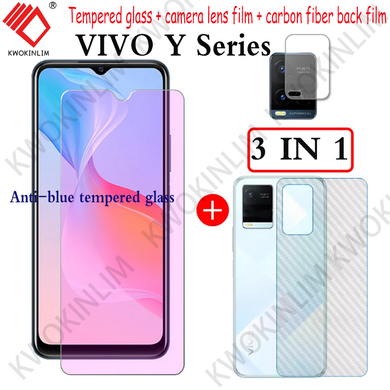 Ready StockTempered แก้วกระจกนิรภัยสำหรับ Vivo T1x X70 X80 Pro V5 V15 V21 V23 V23 E 5G Y01 Y1S ...