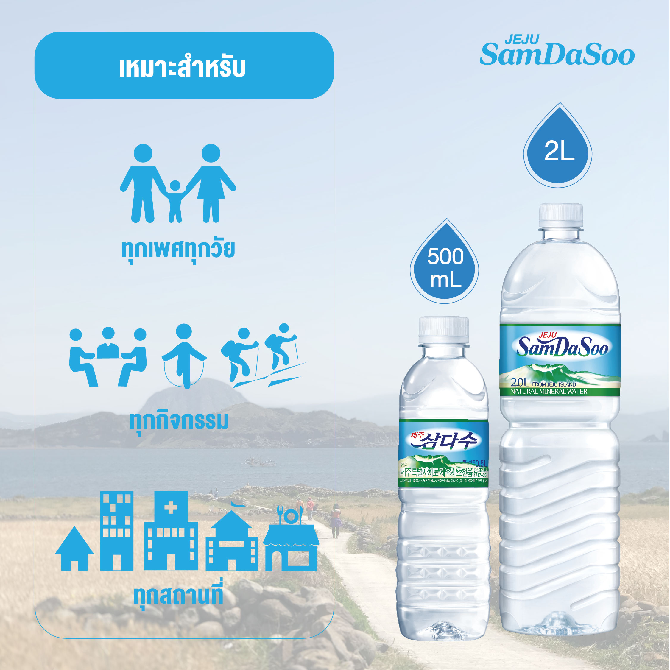 Jeju Samdasoo เจจูซัมดาซู น้ำแร่ธรรมชาติจากเกาะเจจู 500ml แพ็ค 20 ขวด ...
