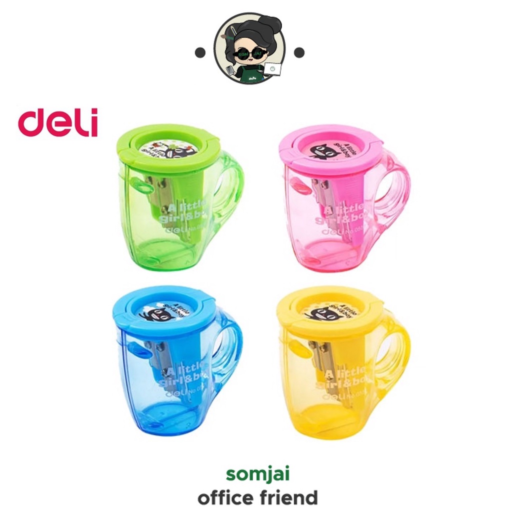 Deli (เดลี่) กบเหลาดินสอน่ารัก รูปทรงแก้วน้ำ No.E0551 คละสี - Somjai ...