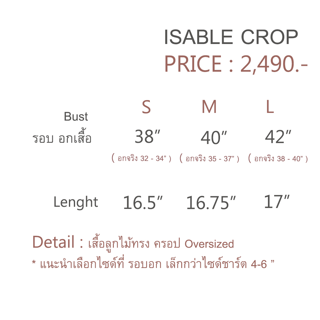 ( พร้อมส่ง ) NEW !! Perana : เสื้อลูกไม้ ISABLE CROP - PeranaBrand ...