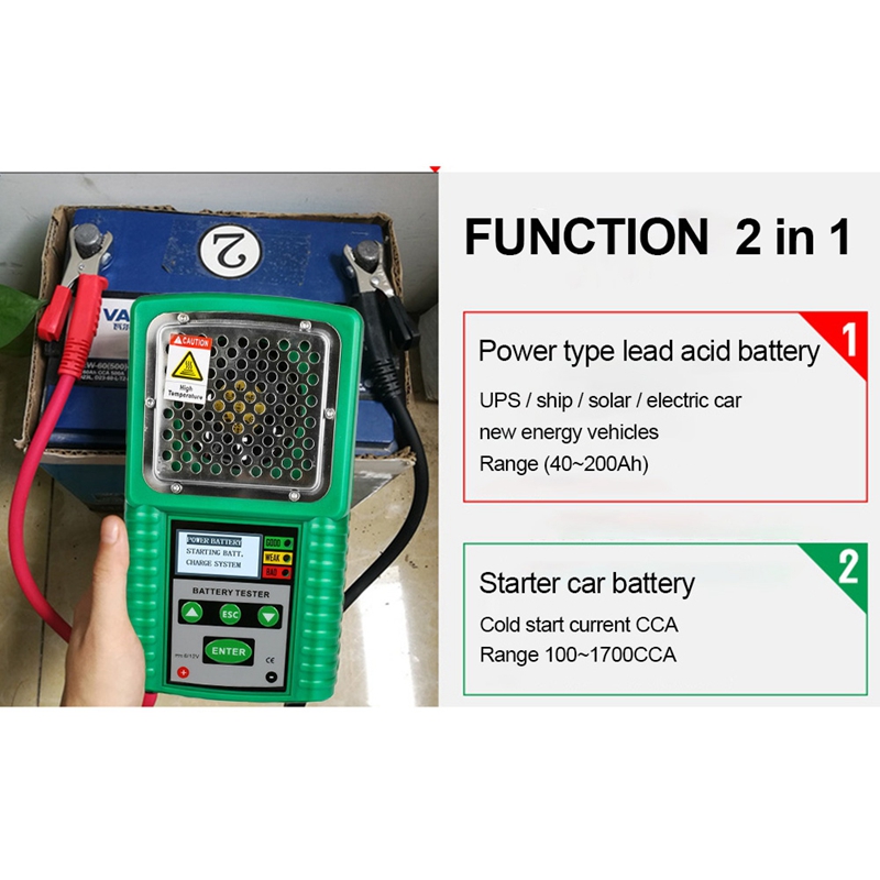 DUOYI 3 in 1 Car Battery Tester Traction 6V 12V DC Auto Power Load ...