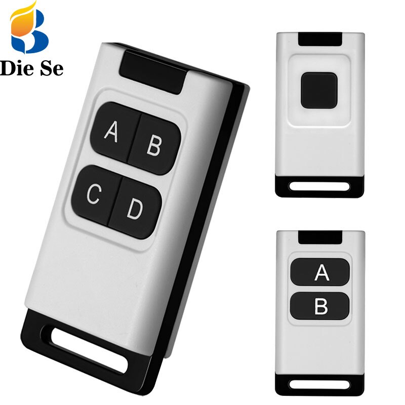 433Mhz RF Universal Remote Control 1/2/4 Buttons Remotes 1527 Learning ...