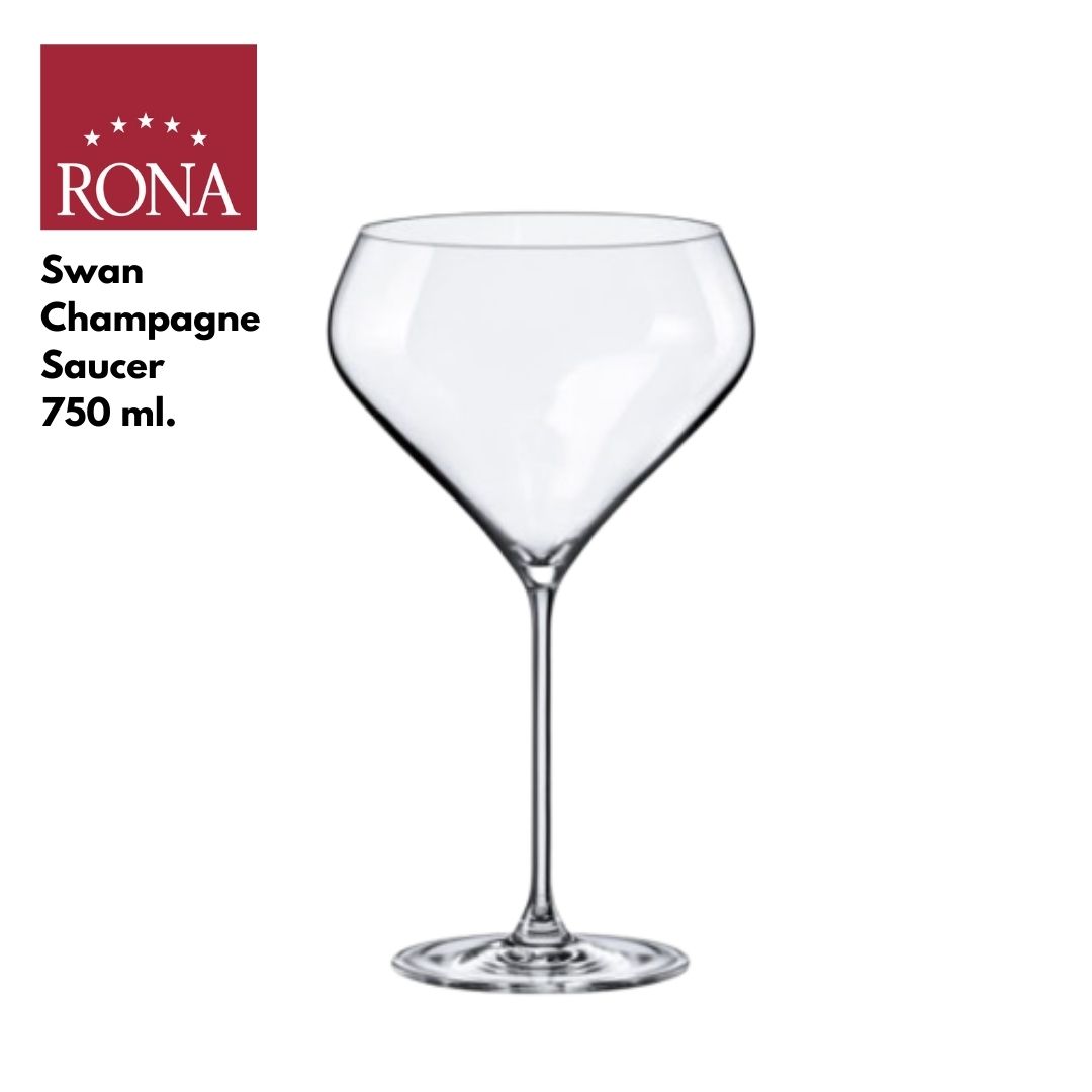 Rona Swan Champagne Saucer 750 ml-แก้วคริสตัลแท้ Rona รุ่น Swan ...