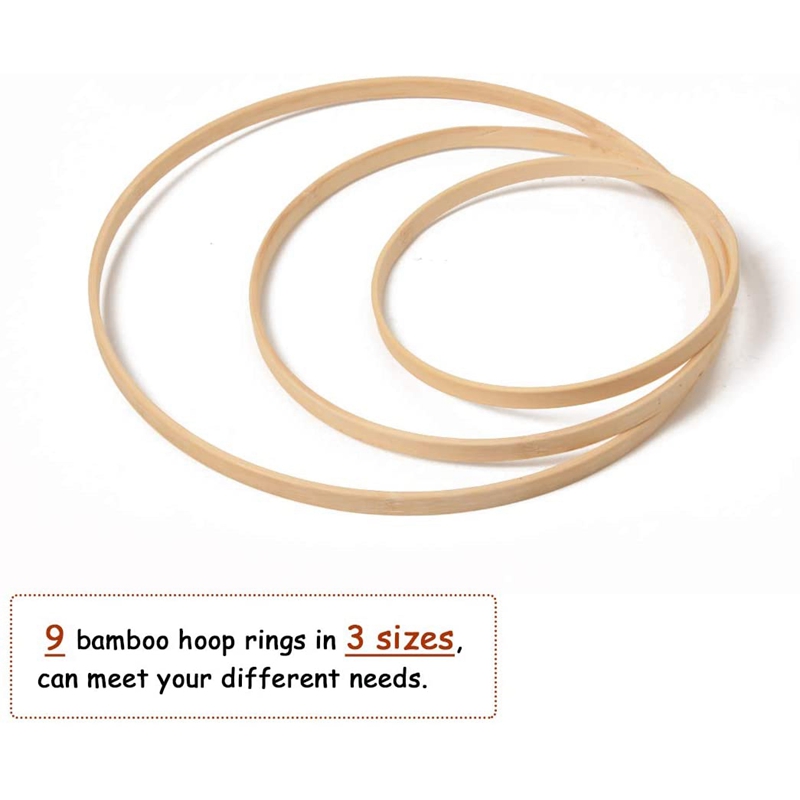 Wooden Bamboo Floral Hoops Set Wreath Macrame Craft Hoop Rings for DIY ...