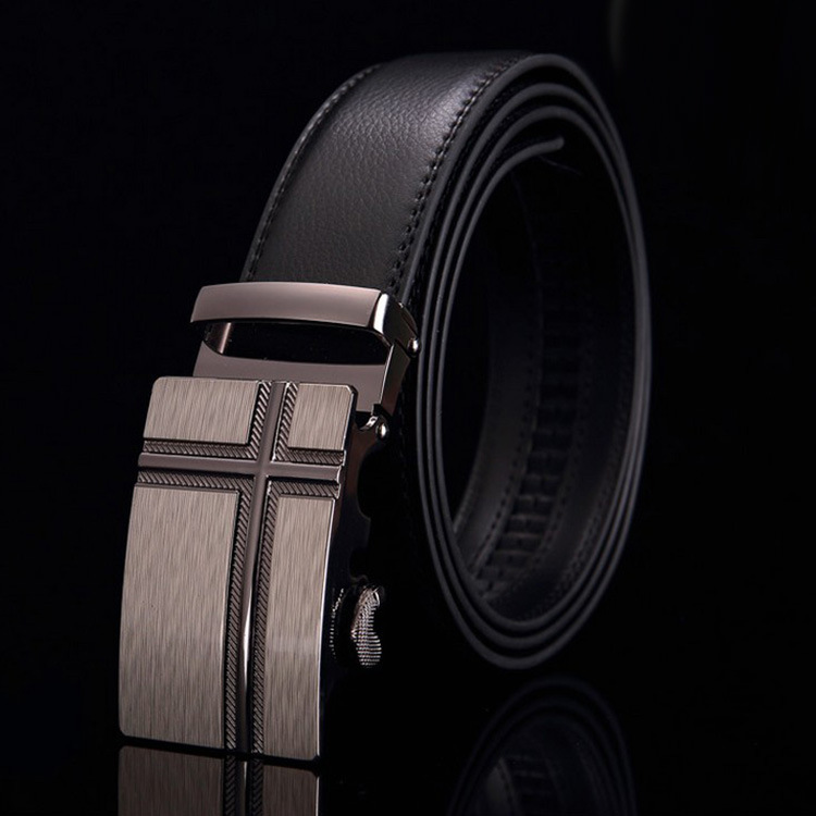 Automatic Buckle Belt Men Leather Belt Youth Business Fashion Belt ...