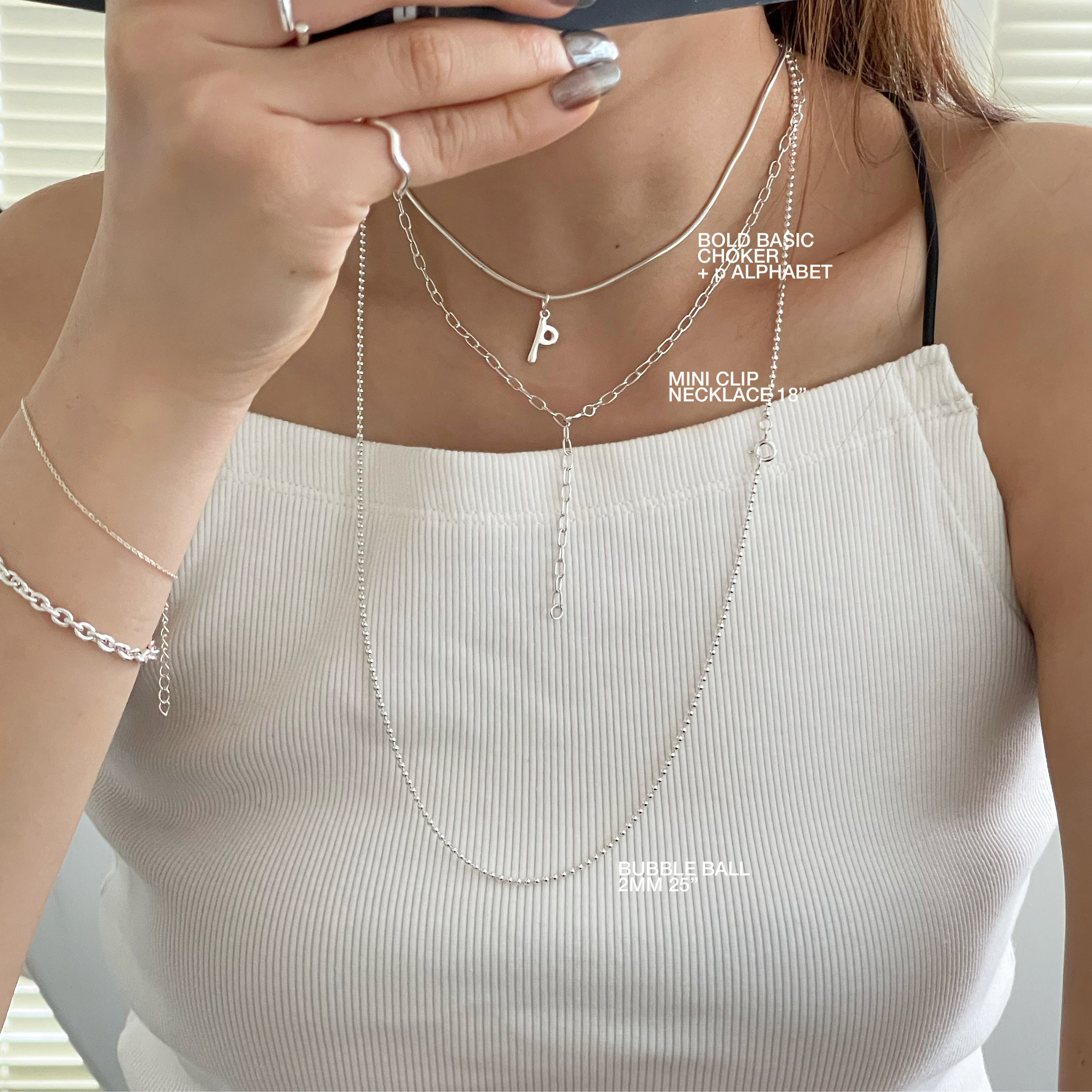 (necklaceเฉพาะสร้อย) BUBBLE BALL (2MM) necklace silver925 สร้อยคอเงินแท้ สร้อยคอเม็ดบอลเงินแท้ ...