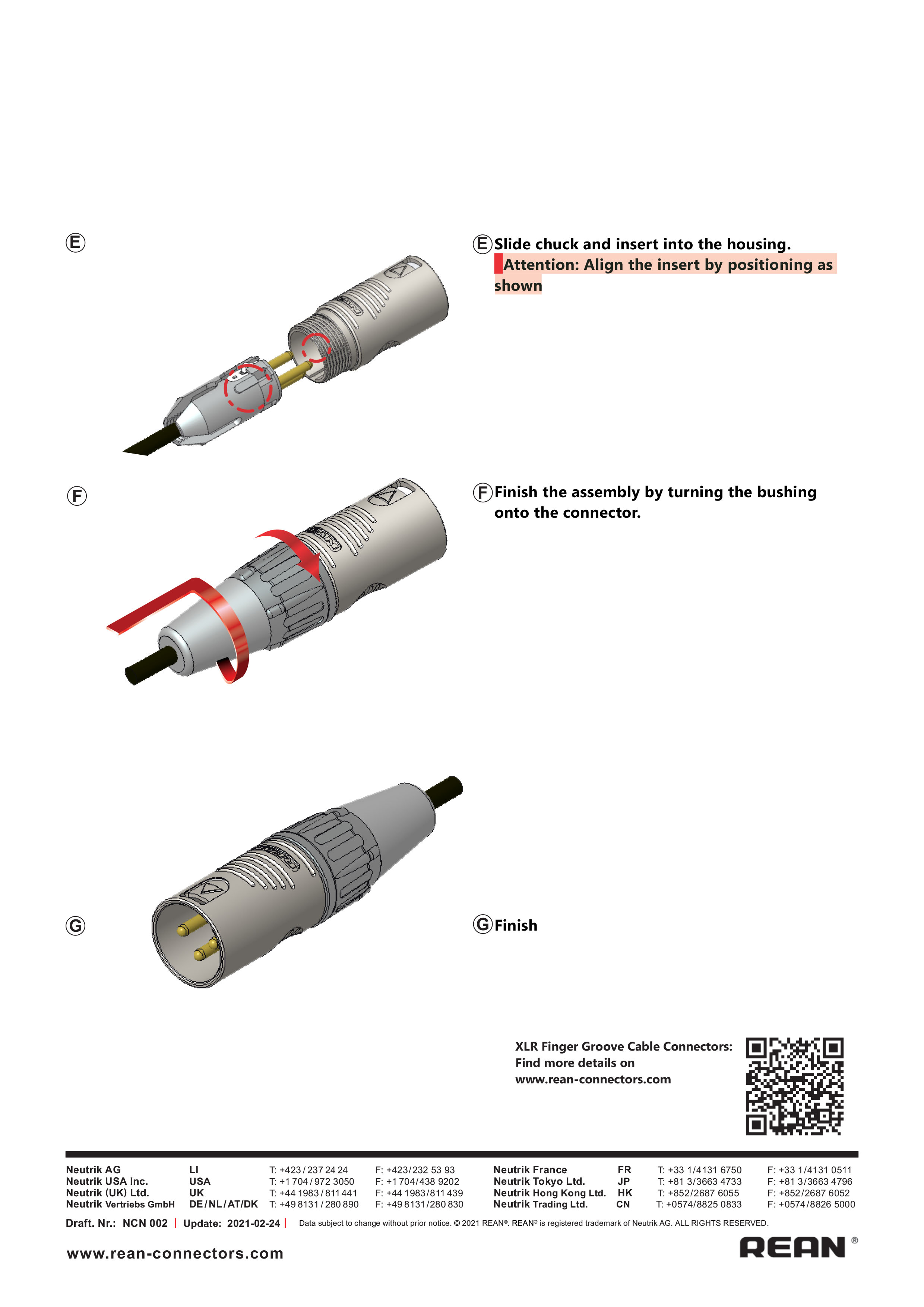 REAN RC3M หัวแจ็ค XLR ตัวผู้ - Male ของแท้ 100 by Neutrik สำหรับประกอบ สายXLR หรือ สายไมค์ Audio ...
