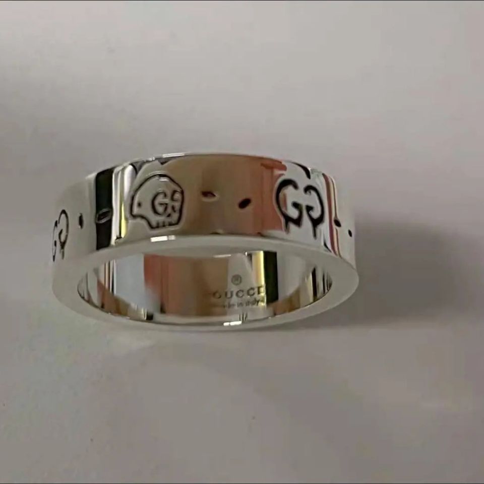 LR-วินเทจ S925 เงินสเตอร์ลิงความรู้สึกอาวุโสนักเรียนคู่แหวนมงคลแหวนจดหมายRing - amthong - ThaiPick