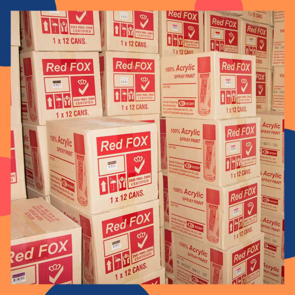 REDFOX สีสเปรย์ สีสเปร์ ยกลัง RED FOX สีสเปรย์ สีสเปร์ ยกลัง 12 กระป๋อง เร็ดฟ็อค สีสเปรย์ สีสเปร ...