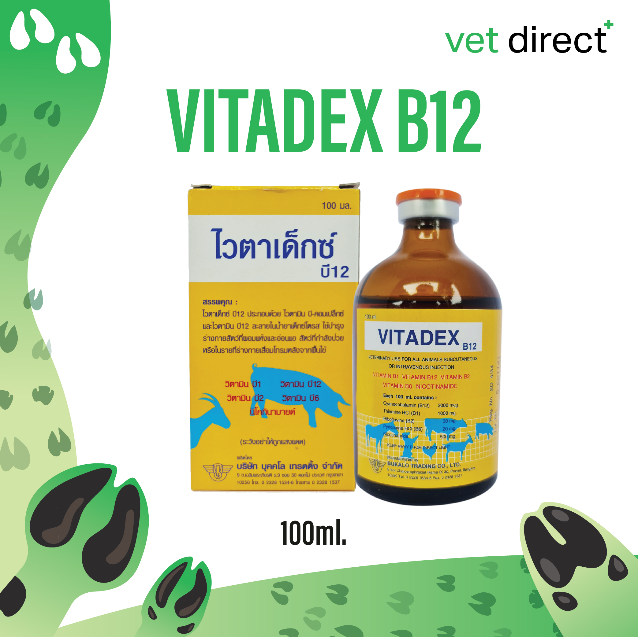 VITADEX B12 100 ml./ไวตาเด็กซ์ บี12 100 มล. - เว็ท ไดเร็ค - ThaiPick