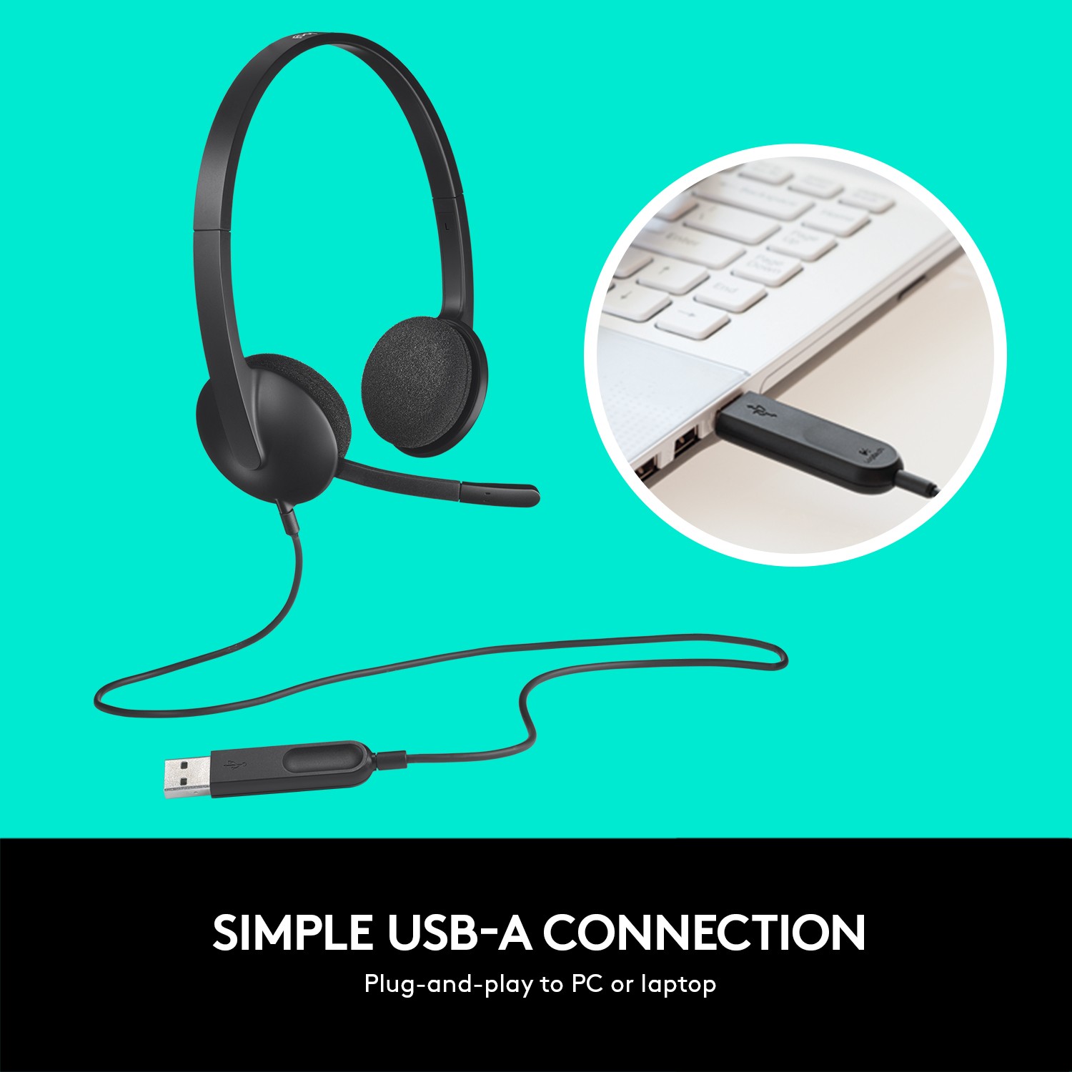 Logitech H340 USB Headset with Noise-Cancelling Mic ชุดหูฟังพร้อม ...