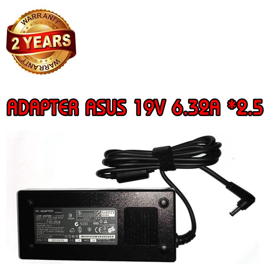 ADAPTER ASUS 19V 6.32A *2.5 / อะแดปเตอร์ เอซุส 19V 6.32A *2.5 ...