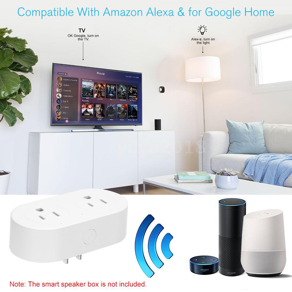 Smart Plug 2 in 1 WIFI Mini Smart Outlet Sockets Set Schedule Remote ...