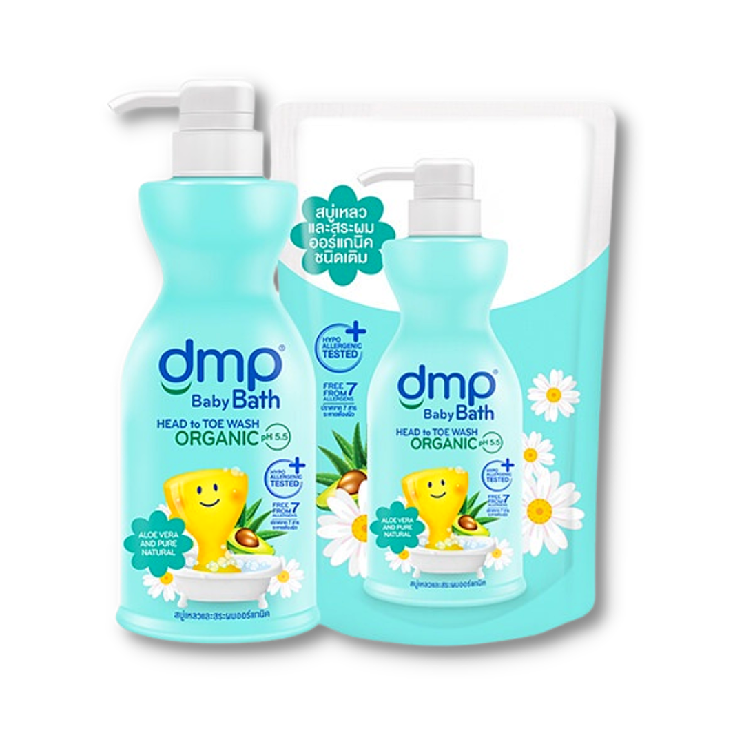 [แถมฟรีถุงเติม] DMP ดีเอ็มพี สบู่เหลวอาบน้ำเด็ก [ขวดปั๊ม 480 มล.+ถุง ...